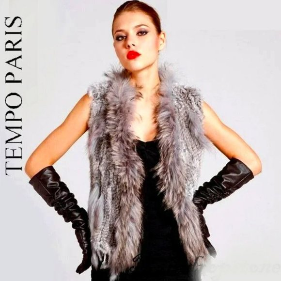 Tempo Paris | Jackets & Coats | Stunninggenuine Rex Rabbit And Fox Fur ...